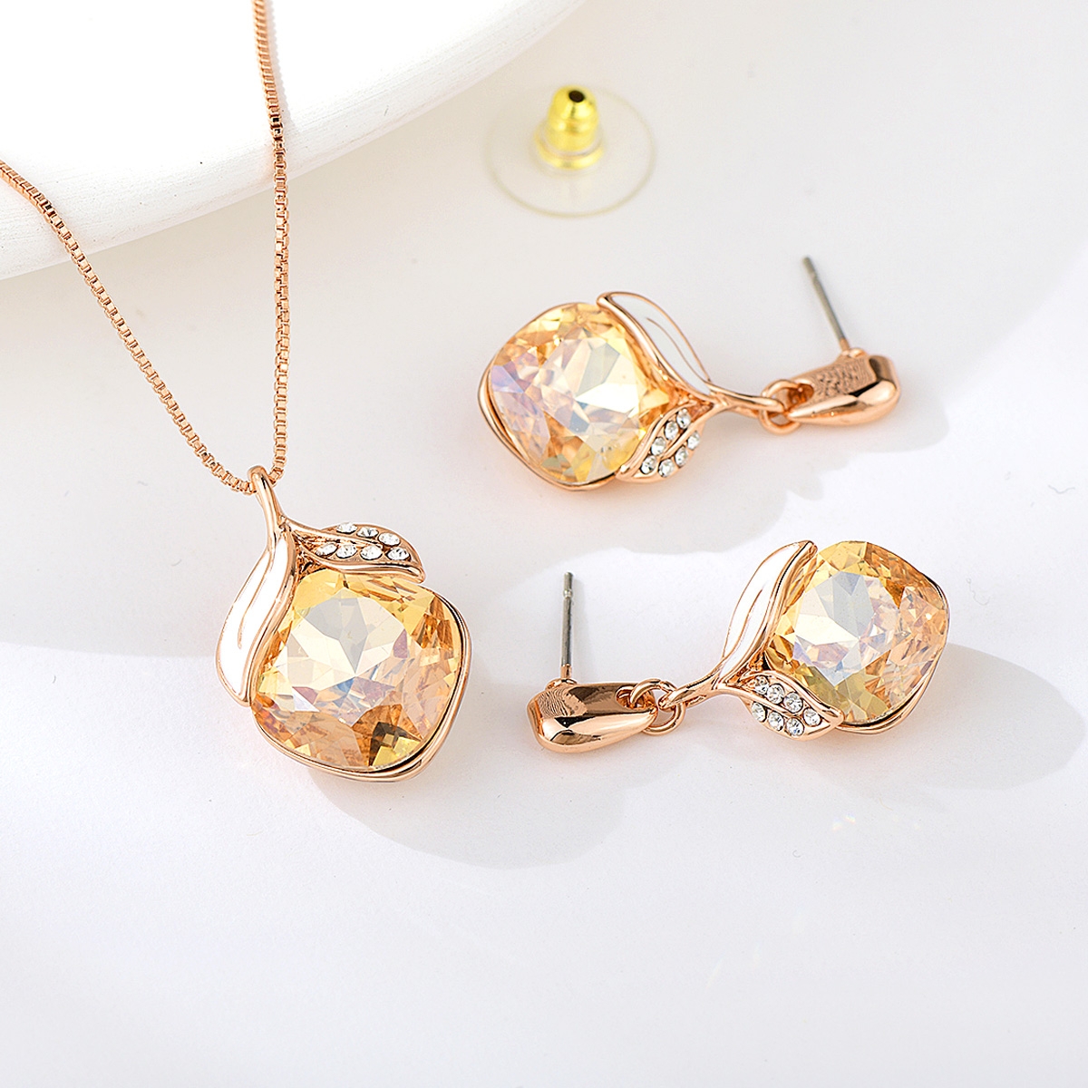 Top Artificial Crystal Small 3 Piece Jewelry Set
