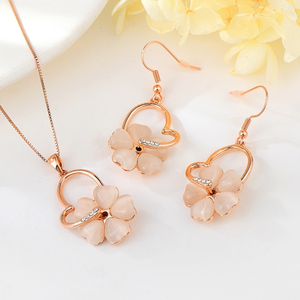 Funky Small Rose Gold Plated 2 Piece Jewelry Set